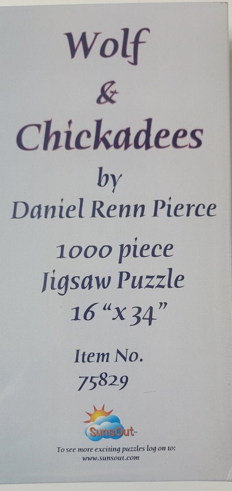 Wolf & Chickadees 1000 Pc Jigsaw Puzzle Daniel Renn Pierce ~ Sunsout ...