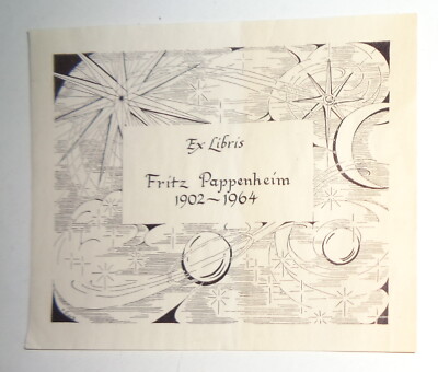 Fritz Pappenheim 1902-1964 Ex Libris Bookplate | eBay