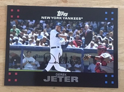 2007 Topps Baseball Derek Jeter Error/Variation Card #45 with Mantle ...