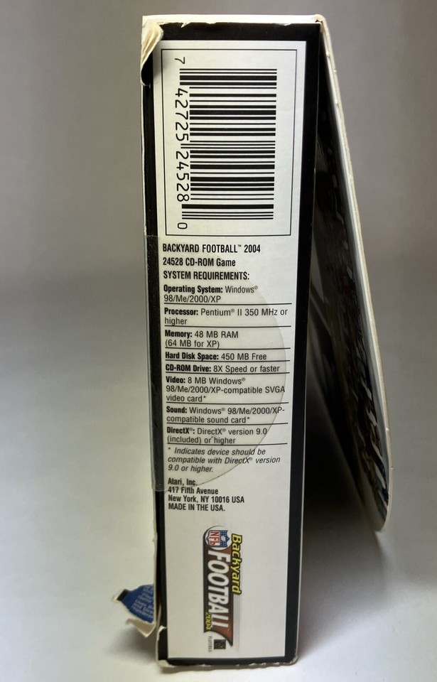 Backyard Football Game ‘04 Atari PC CD-ROM NFL Jeff Garcia Rated E ...