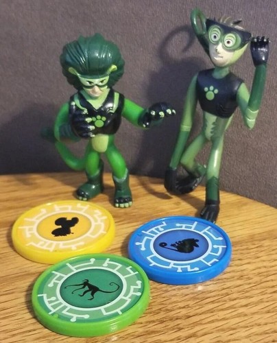 Wild Kratts Martin Spider Monkey Chris Lion Figures & Power Discs 2014 ...