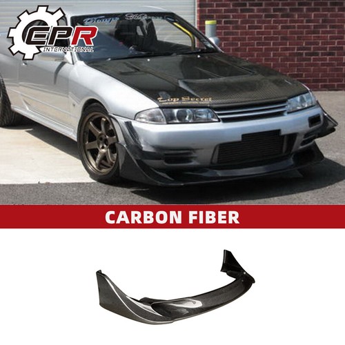 TBO Style Carbon Fiber For Nissan Skyline R32 GTR Front Bumper Lip Body ...