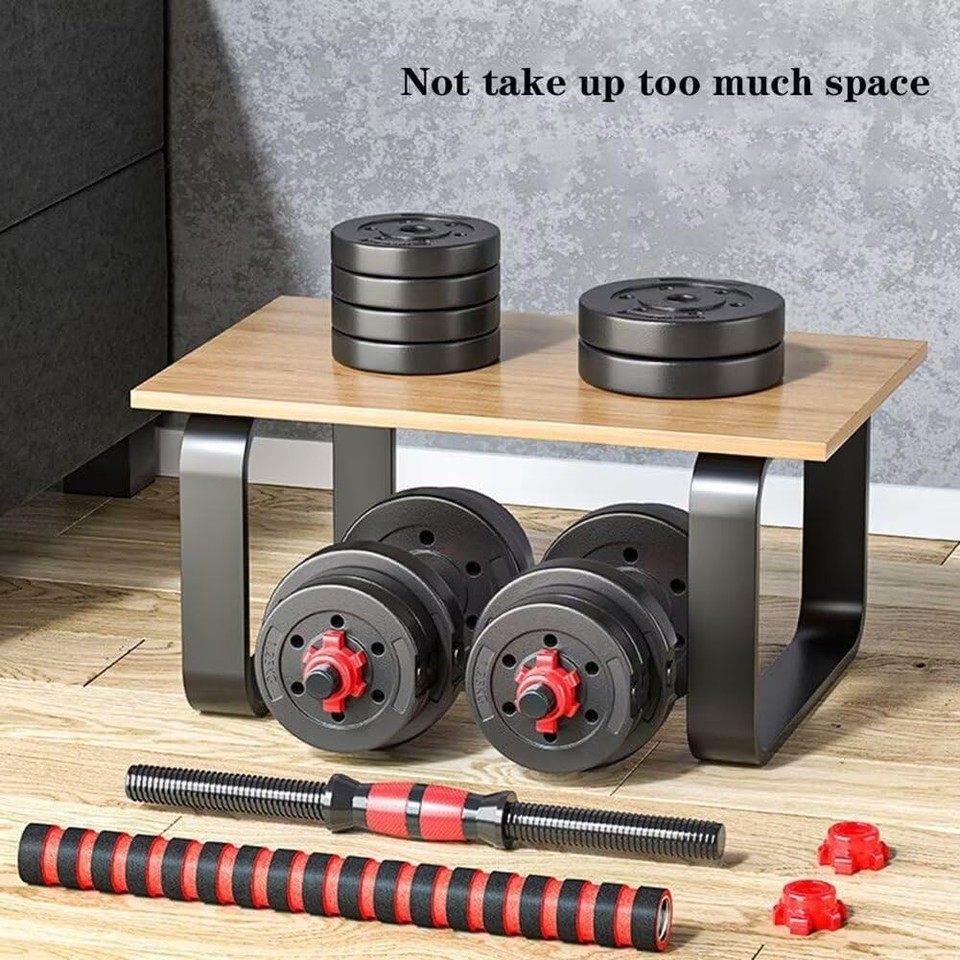 Adjustable-Dumbbells-Sets,Free Weights-Dumbbells Set of 2 Convertible To Barbell | eBay
