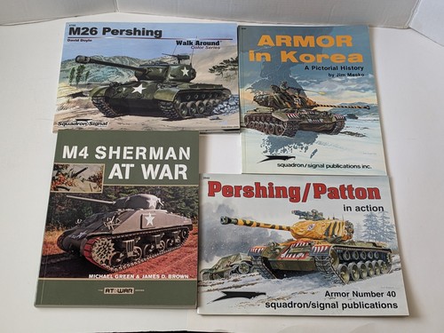 4 Book lot Squadron Armor In Korea; Tanks WW2 M4 Sherman M26 Pershing Patton | eBay
