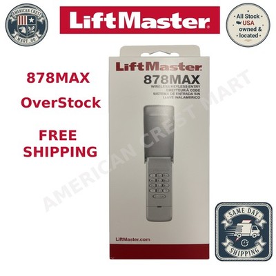 LiftMaster Wireless Keypad 878MAX/877MAX Garage Door Opener | eBay