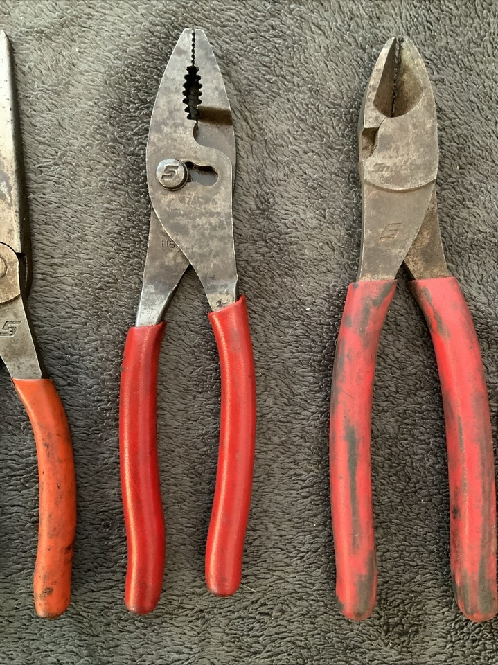 Snap On 4pc Pliers . Cutters…2 Red, And 2 Orange…..see Description…. | eBay
