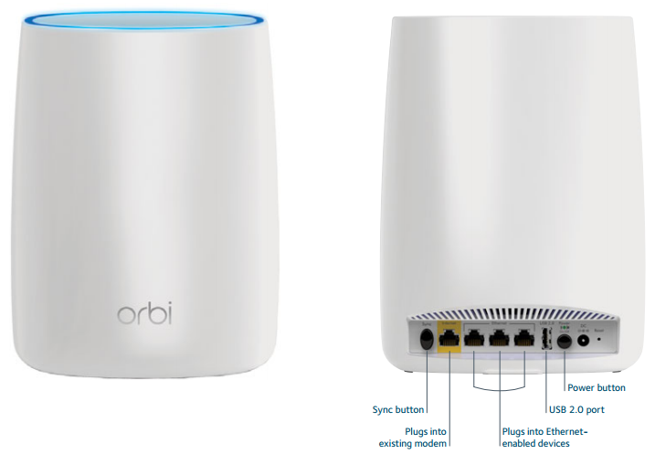 NETGEAR ORBI RBR50v2 Tri-band WiFi Router High Performance AC300 White ...