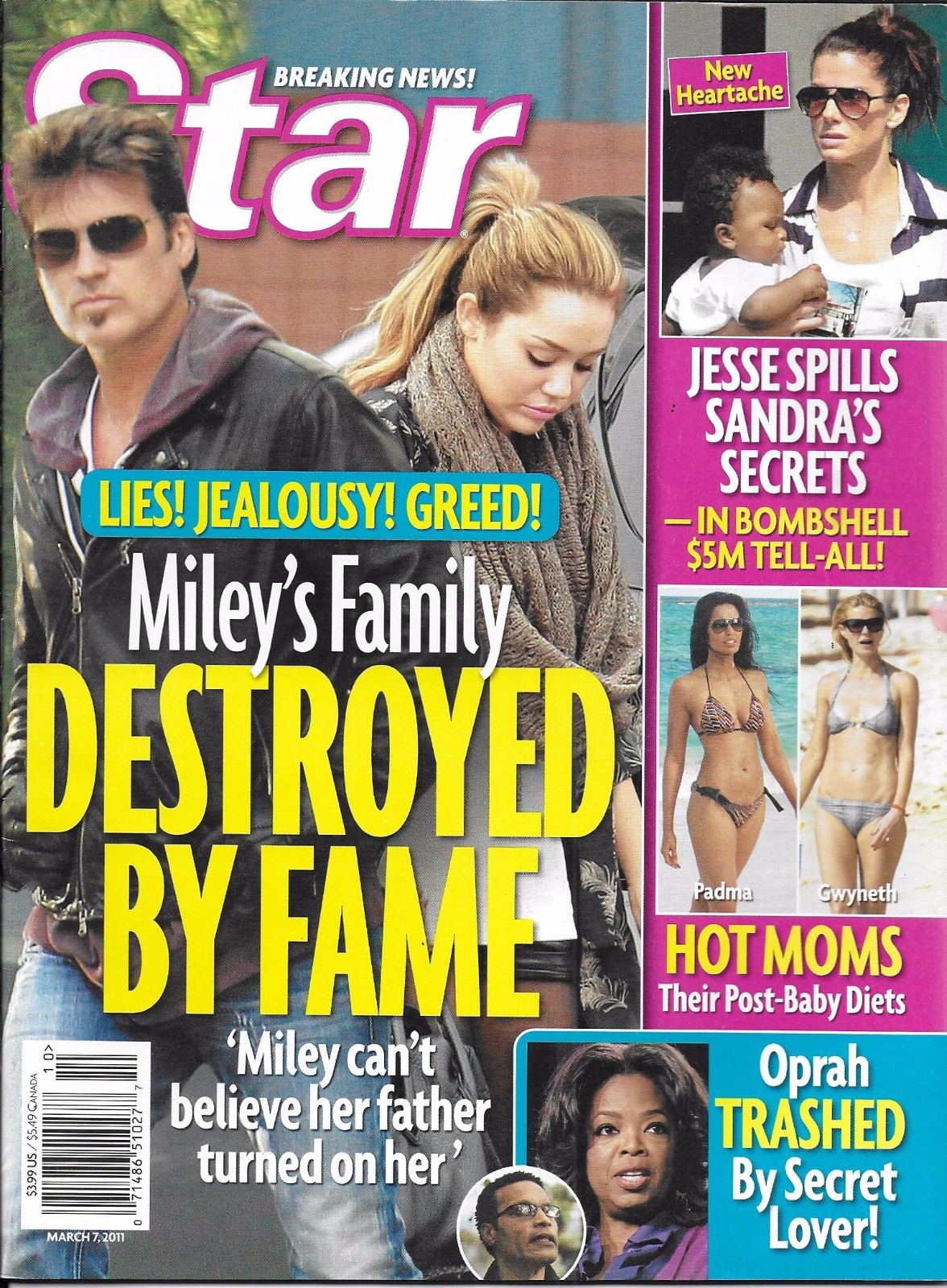 Star Magazine Miley Cyrus Sandra Bullock Celebrity Moms Oprah Twin ...