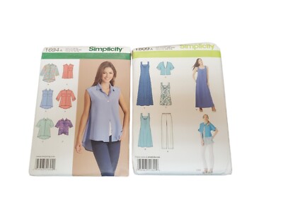Simplicity 1694 1809 Jacket Skirt Button Blouse Pants Dress Sewing ...