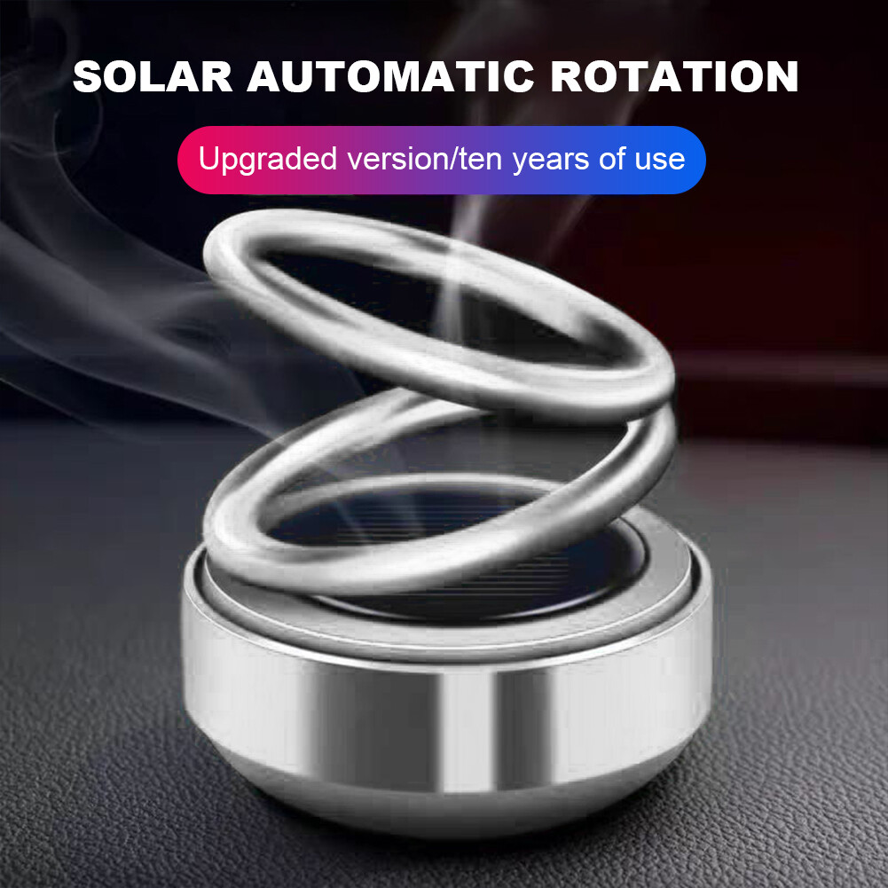 Solar Car Perfume Fragrance 360 Rotation Double Ring Interior ...