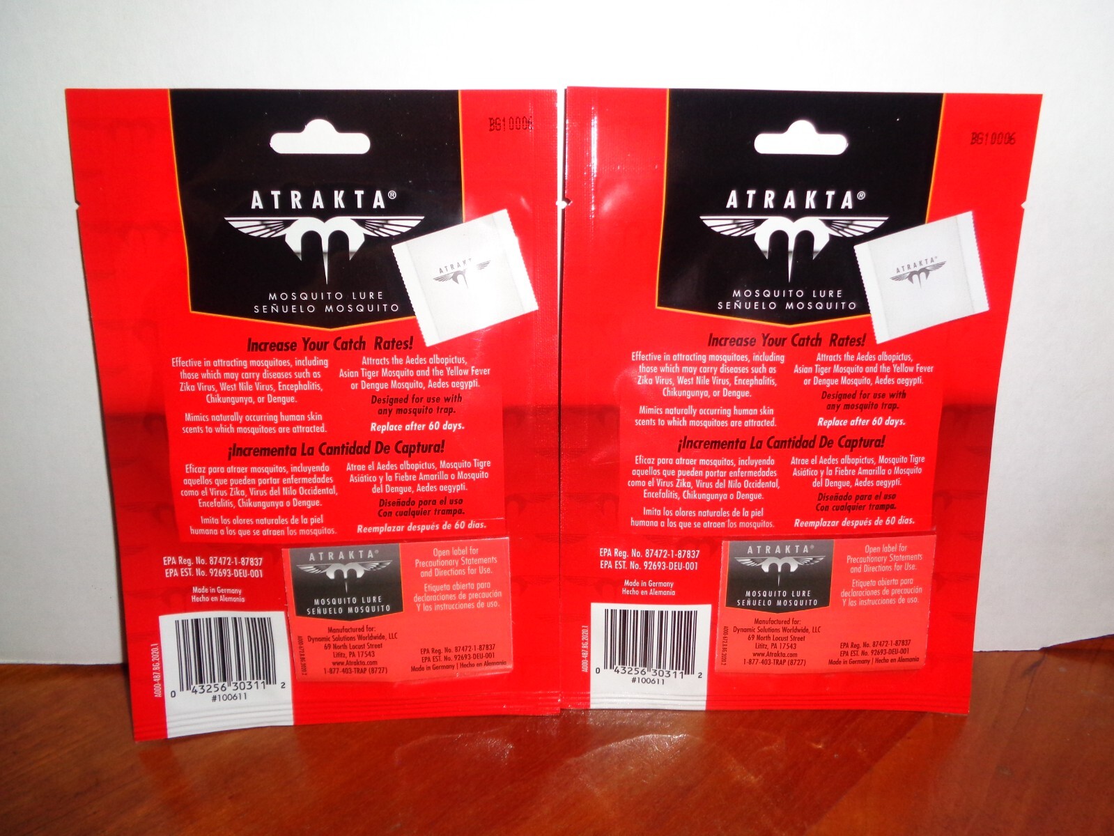 DynaTrap Atrakta Lure Sachet Mosquito Attractant Outdoor Pest 120 day ...