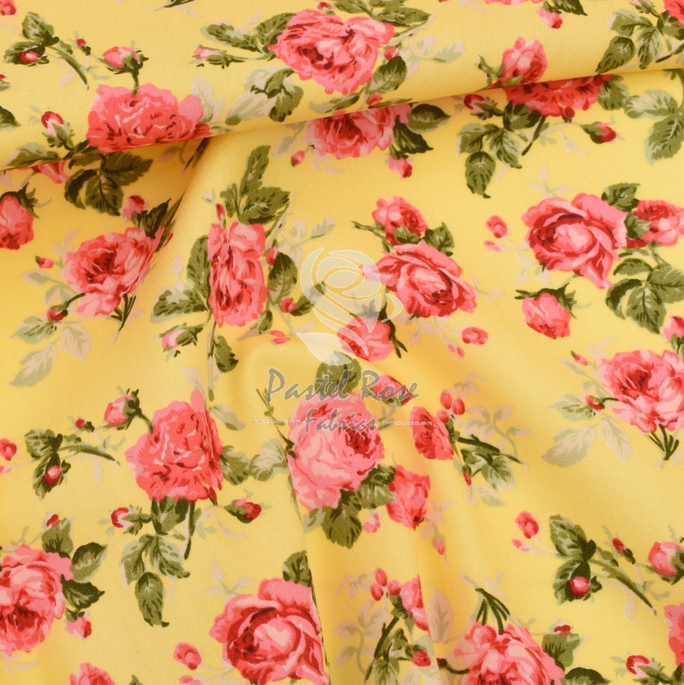 Vintage Queen Rose Floral 100% Cotton Fabric | Rose & Hubble Sewing ...