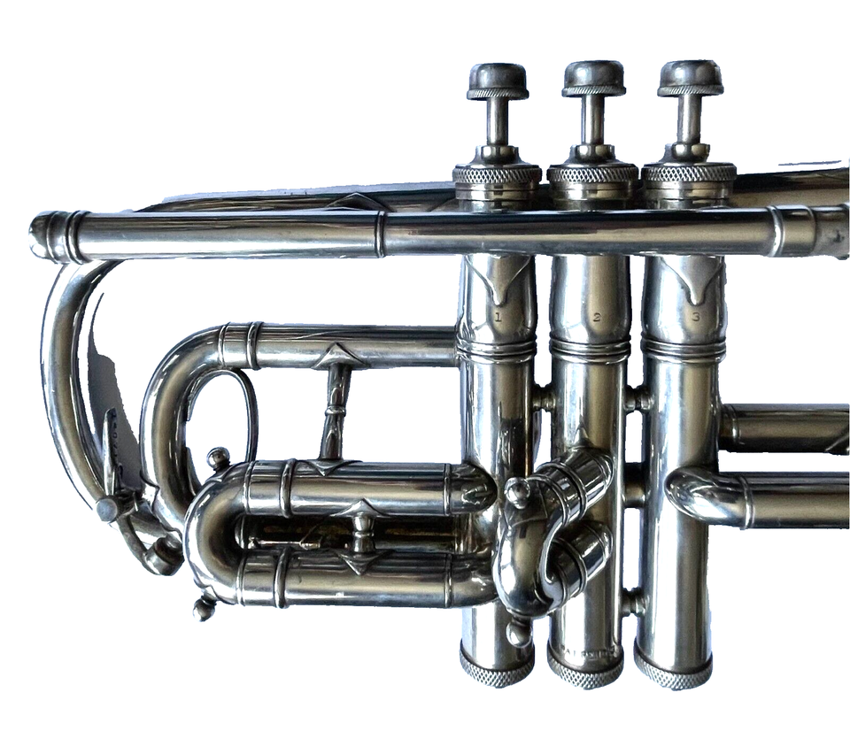 STUNNING ANTIQUE 1915 H.N. WHITE KING SILVER CORNET TRUMPET IN CASE ...