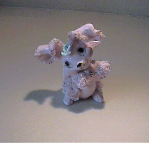 VINTAGE 1950'S CERAMIC PINK SPAGHETTI BUNNY RABBIT WITH FLOWER | eBay