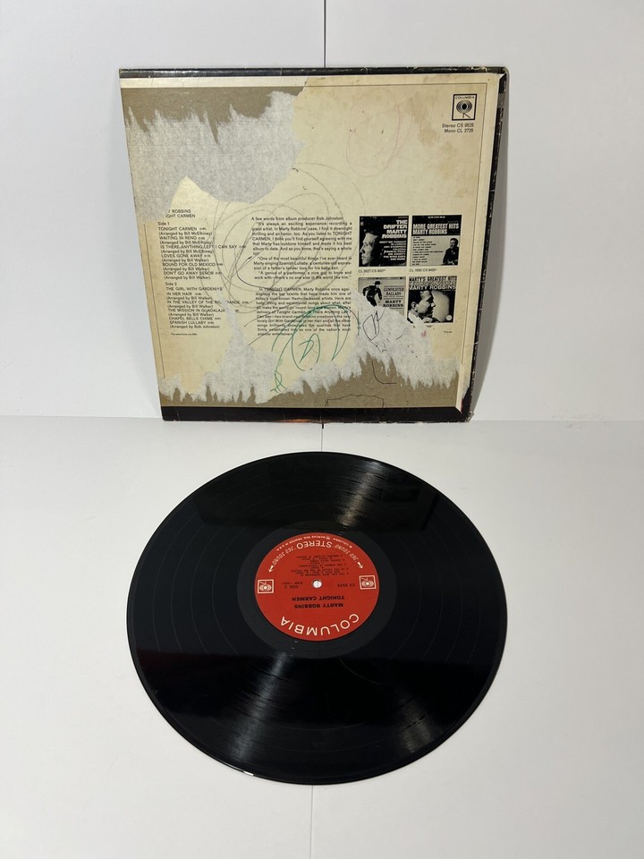 Marty Robbins "Tonight Carmen" 1967 Vinyl LP Record Album CBS 9525 | eBay
