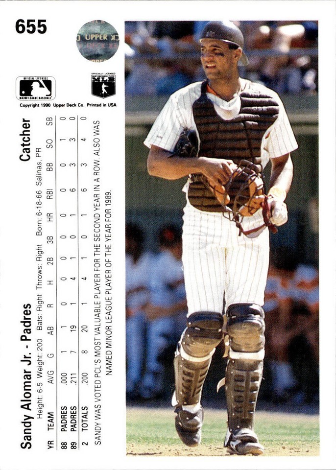 1990 Upper Deck #655 Sandy Alomar, Jr. | eBay