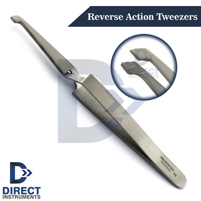 Dental Reverse Action Tweezer 13cm Self Close Bracket Bond Serrated Orthodontics | eBay