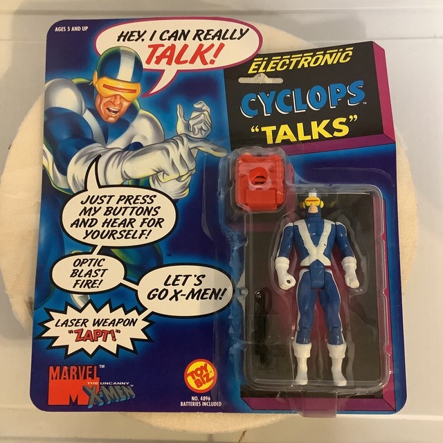 Marvel X-men Electronic Cyclops Talks Action Figure Toy Biz 1991 Super ...