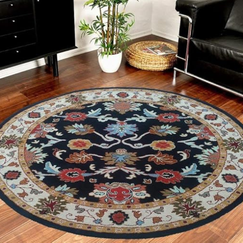 Round Rug, 8 ft Round Rug, Hand Tufted, 9x9, 10x10 Wool Round Carpet ...