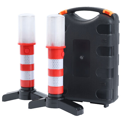 2x Road Warning Beacon LED Emergency Roadside Flashing Flares Safe ...