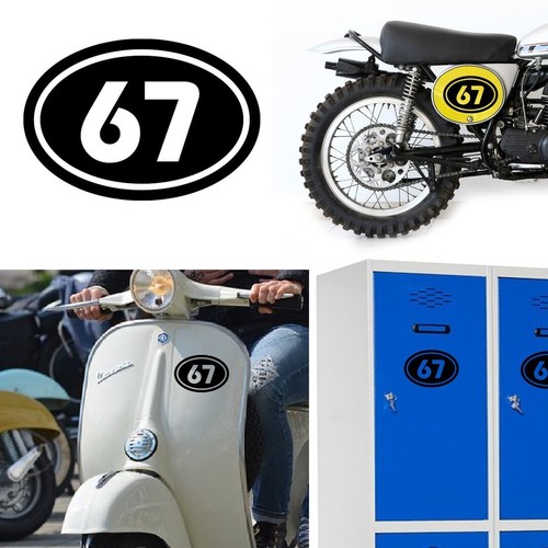 Number 67 V2 Oval, Sticker Vinyl | eBay