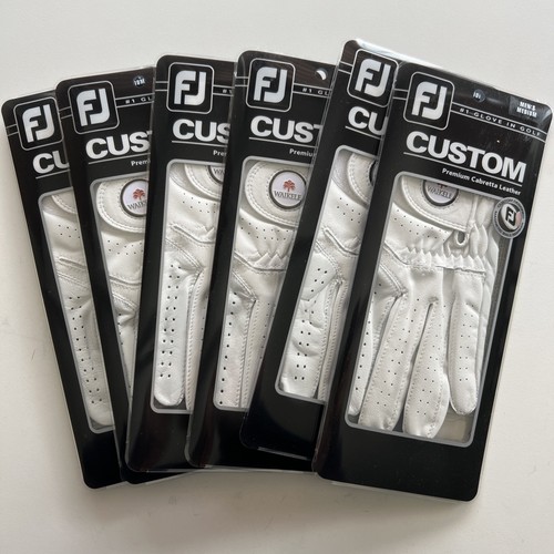 6 Each FJ Footjoy Leather Golf Gloves Custom Men’s Left Hand Medium ...