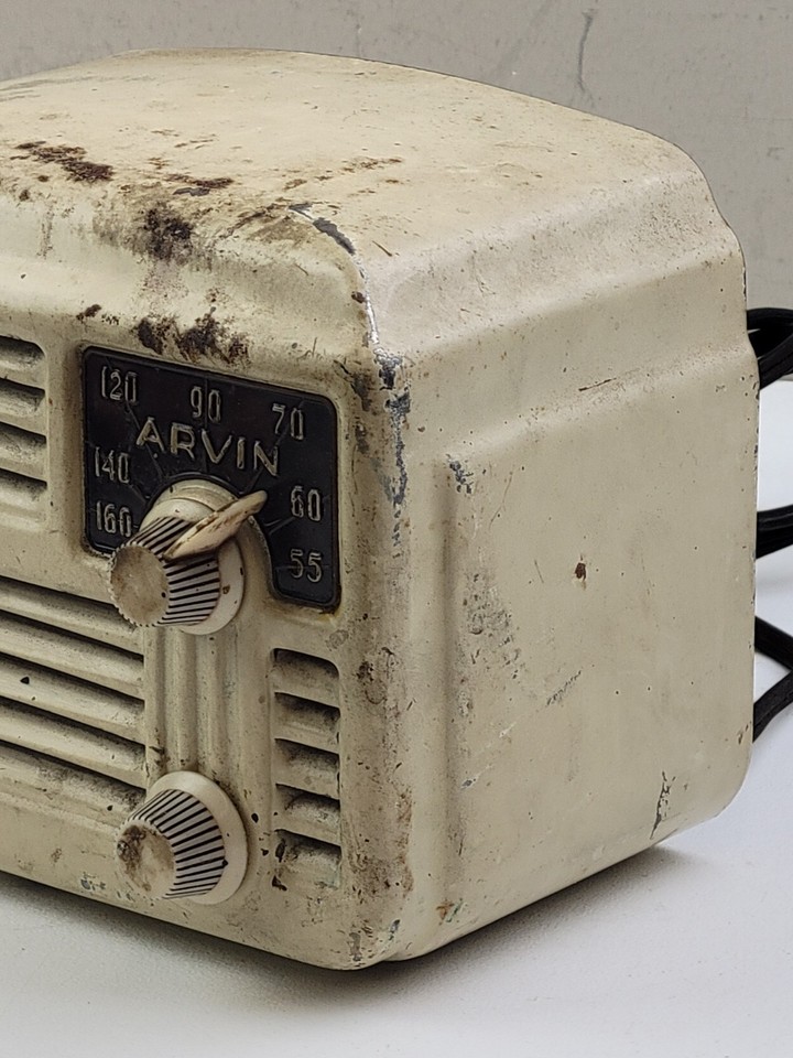 Vintage 1940s Arvin 444AM Mini Metal Body Tube AM Radio - *NEEDS ...
