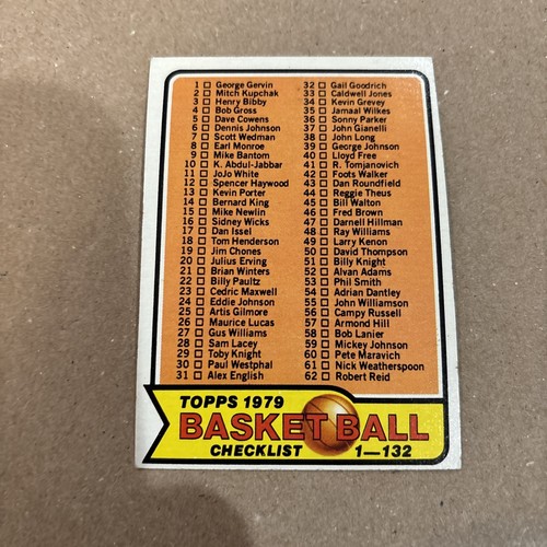 1979-80 Topps Basketball Checklist #101 NM Free Shipping | eBay