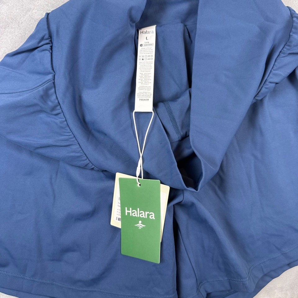 Halara SoftlyZero Airy Athletic Shorts Navy Blue Pockets Size L Long ...