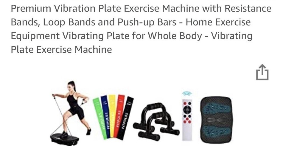 FITPULSE Premium Vibration Plate Exercise Machine with Resistance Bands ...