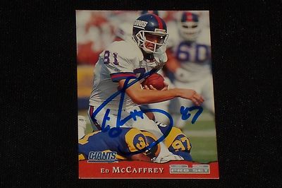 ED McCAFFREY 1993 PRO SET SIGNED AUTOGRAPHED CARD #304 NEW YORK GIANTS ...