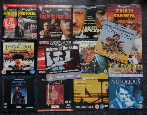 14 DVD FILMS MICHAEL CAINE BRAD PITT GENE HACKMAN ACTION ADVENTURE ...
