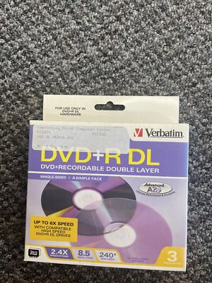3-Pack Verbatim 8.5 GB 2.4X DVD+R DL Recordable Double Layer Disc in ...