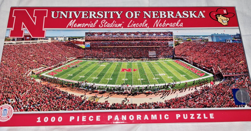 NIB Nebraska Cornhuskers Panoramic Jigsaw Puzzle 1000 PC NCAA Memorial ...