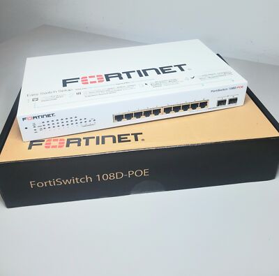 Fortinet FortiSwitch-108D-POE Firewall P15474-01-03 8prt Wireless ...