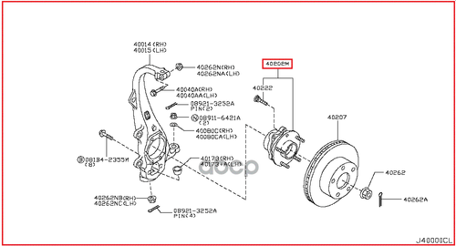 40202-EJ70A Nissan Hub assy-road wheel, front 40202EJ70A, New Genuine ...