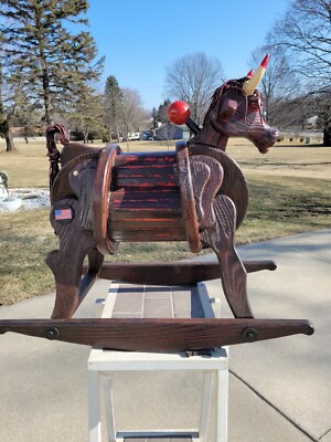 Wooden Rocking Bull | eBay