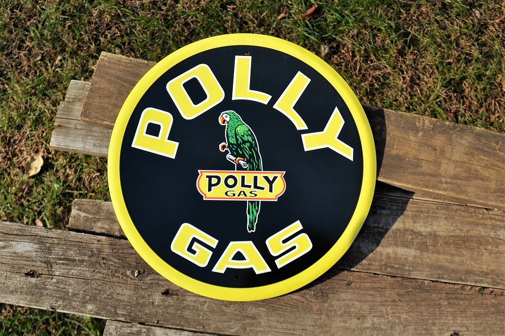 Polly Gas Tin Metal Sign - Gasoline - Wilshire Oil Company - Gulf ...