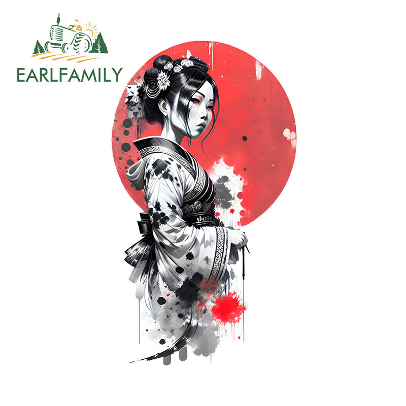 EARLFAMILY 5.1" Samurai Warriorand Geisha Car Stickers Occlusion ...