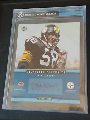 Beckett 2005 Upper Deck 8x10 Portraits Auto Jack Lambert Steelers NFL ...