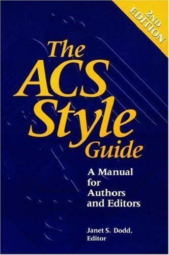 The Acs Style Guide: A Manual for Authors and Editors 9780841234628 | eBay