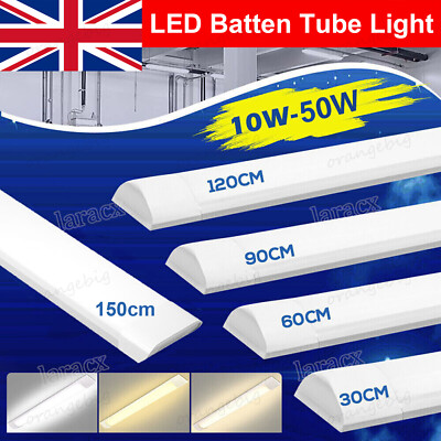 5FT LED Strip Lights Batten Tube Light Office Shop Garage Ceiling Lamp ...