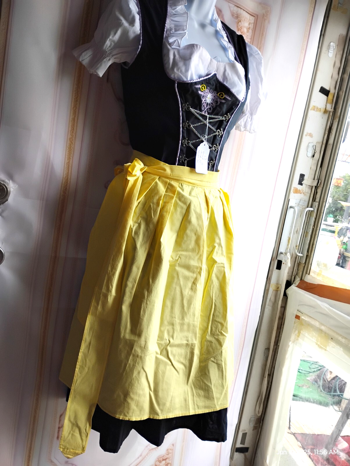 sz 4,NEW! Germany,Trachten,Oktoberfest,Dirndl Dress,3-pc,Black Yellow ...