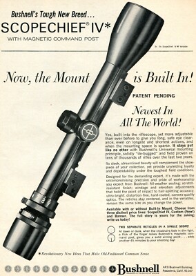 1968 Print Ad of Bushnell Scopechief IV Riflescope Rifle Scope | eBay
