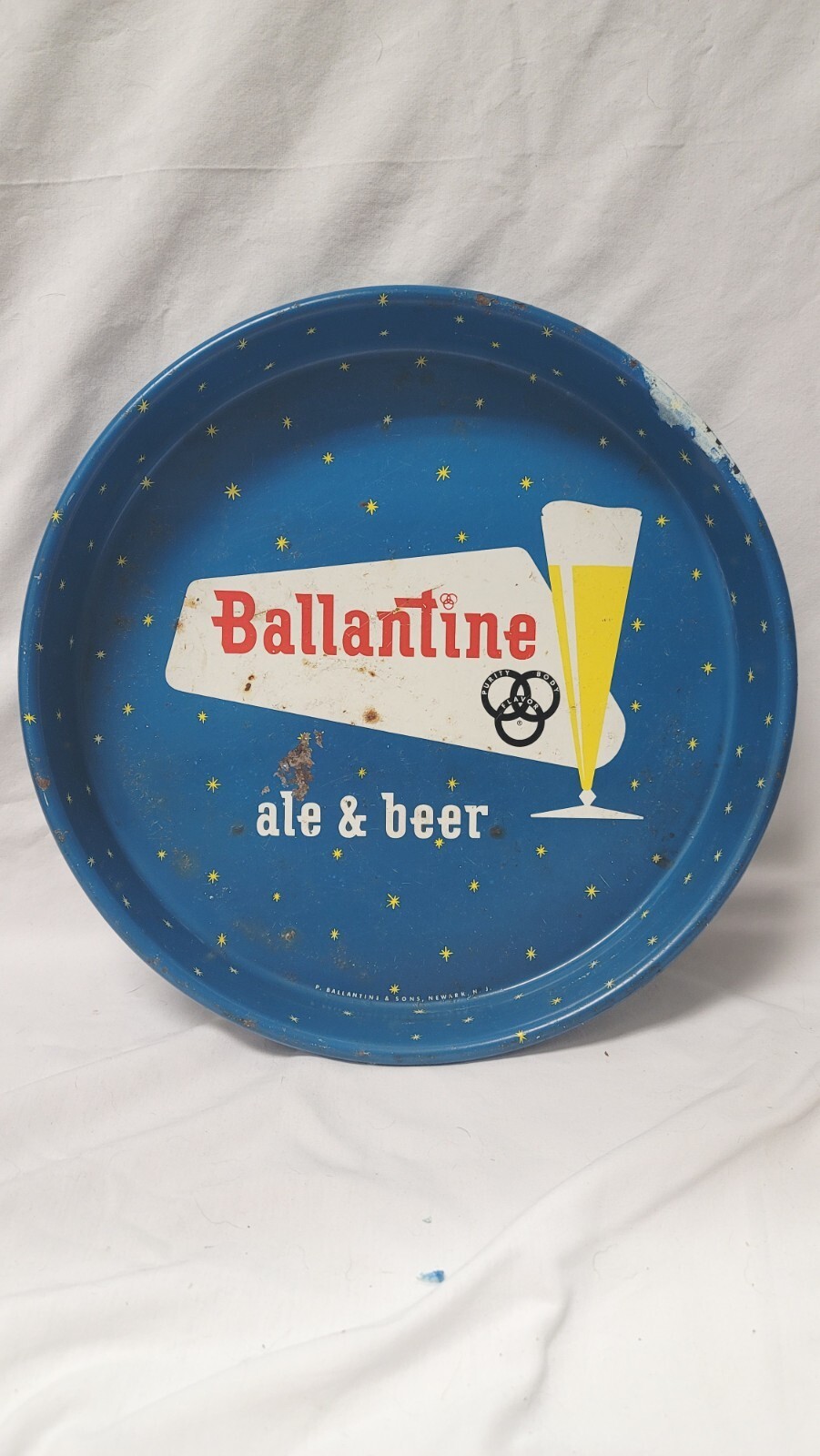 Vintage 1960’s Ballantine Ale & Beer Tray Used Steel Newark NJ 13 Inch ...