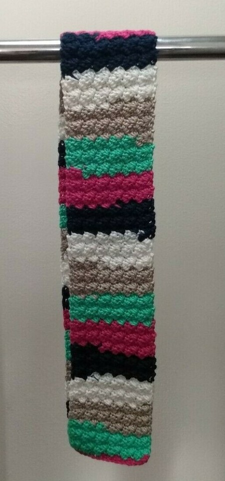 Rose Bud Multicolor Striped Crochet Scarf - One Size - Serenity and ...