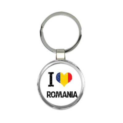 I Love Romania : Keychain Heart Flag Country Crest Gift Romanian Expat ...