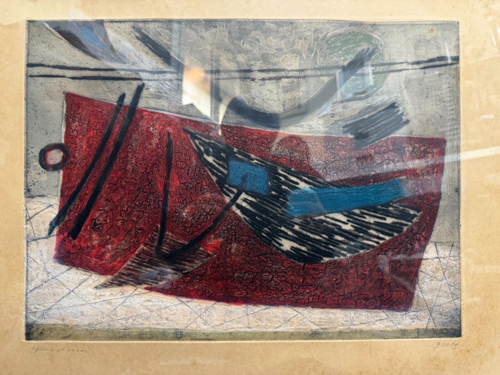 Engraving Colours D'Henri Goetz - Proof D' Test Signed IN Bottom Right ...