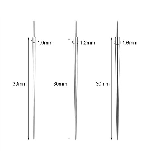 2PCS G23 Titanium Pin Taper Threadless Piercing Needles Piercings ...
