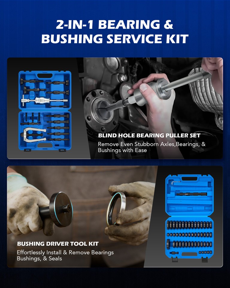 OMT 2 in 1 Blind Hole Inner Bearing Puller & Custom Bushing Driver Tool ...